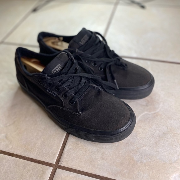 Vans | Shoes | Triple Black Early 200s Oldschool Authentic Classic Vans ...